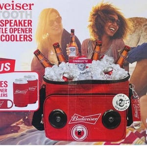 Budweiser Bluetooth Speaker Cooler Bag Red 24 Can Capacity - Etsy