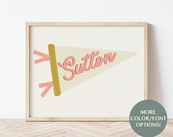 Pennant Flag Printable, Personalized Name Wall Art, Custom Name ...
