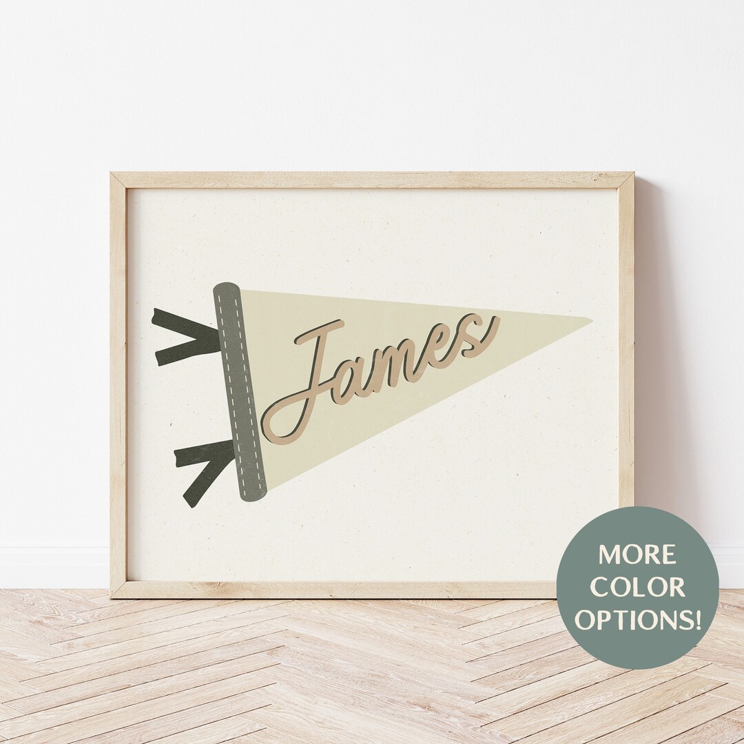 Pennant Flag Printable, Personalized Name Wall Art, Custom Name ...