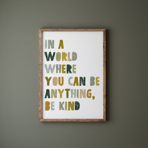 Kindness Art Print Be Kind Printable Wall Art Poster Kindness Print ...