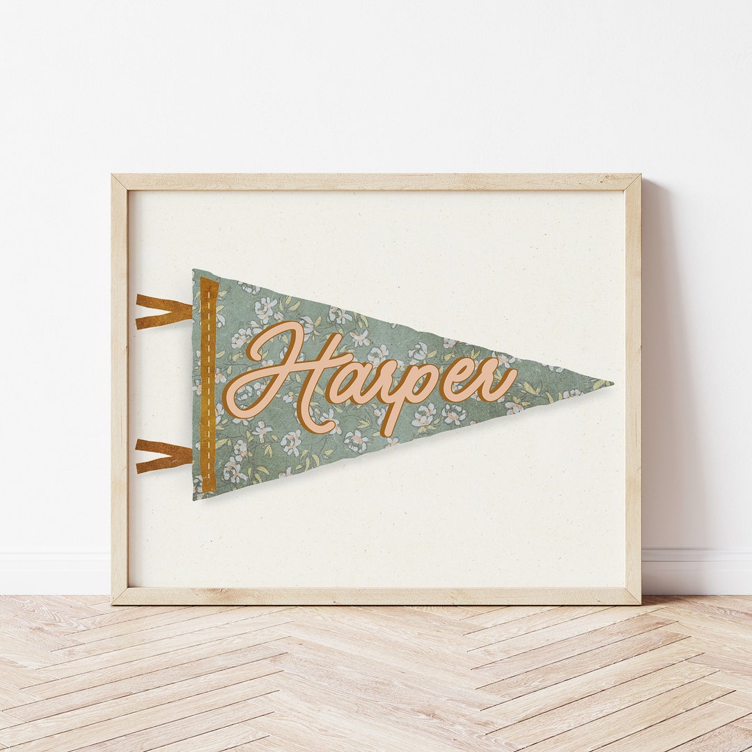 Printable Pennant Flag, Personalized Name Wall Art, Custom Name ...