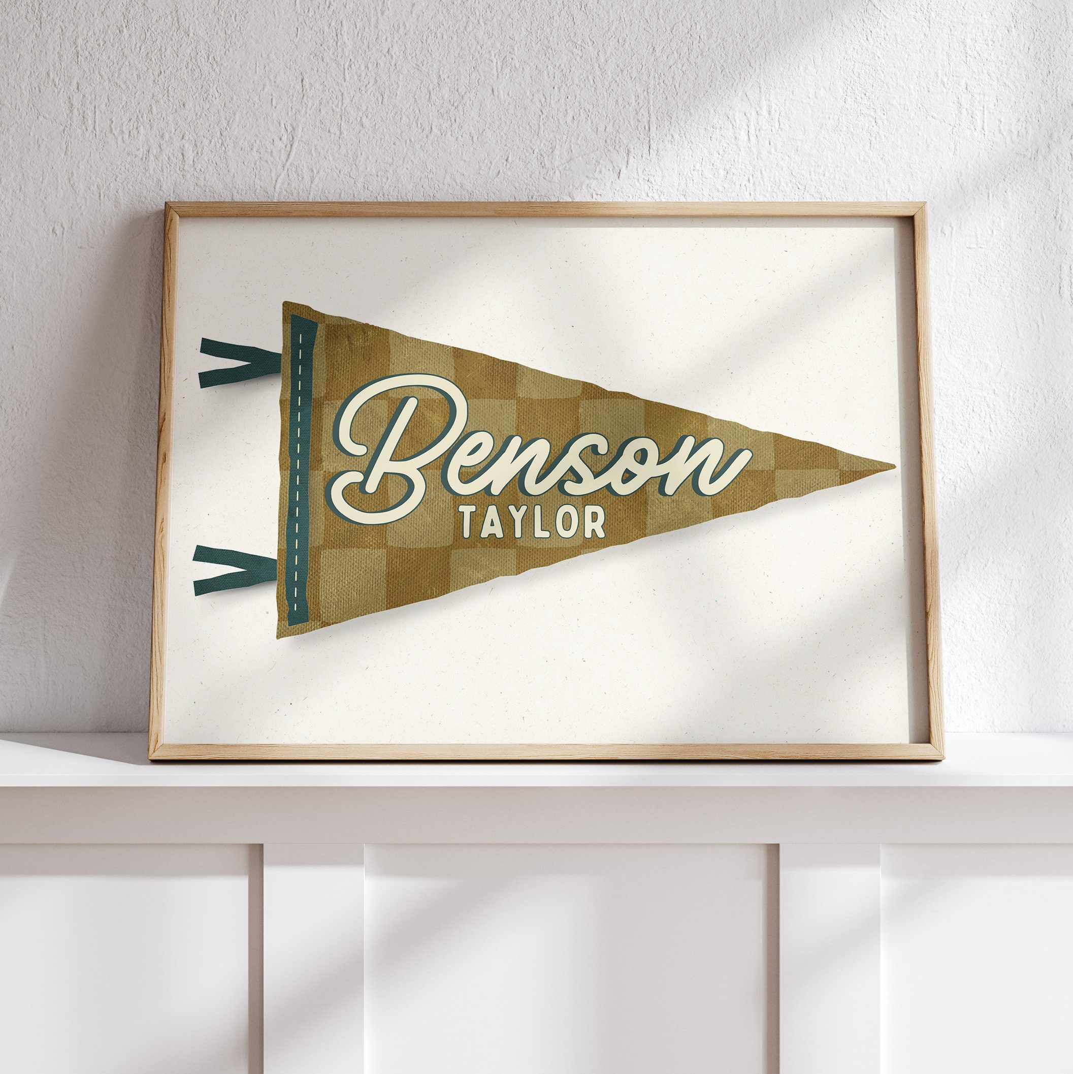 Personalized Name Pennant Flag Printable Wall Art - Etsy