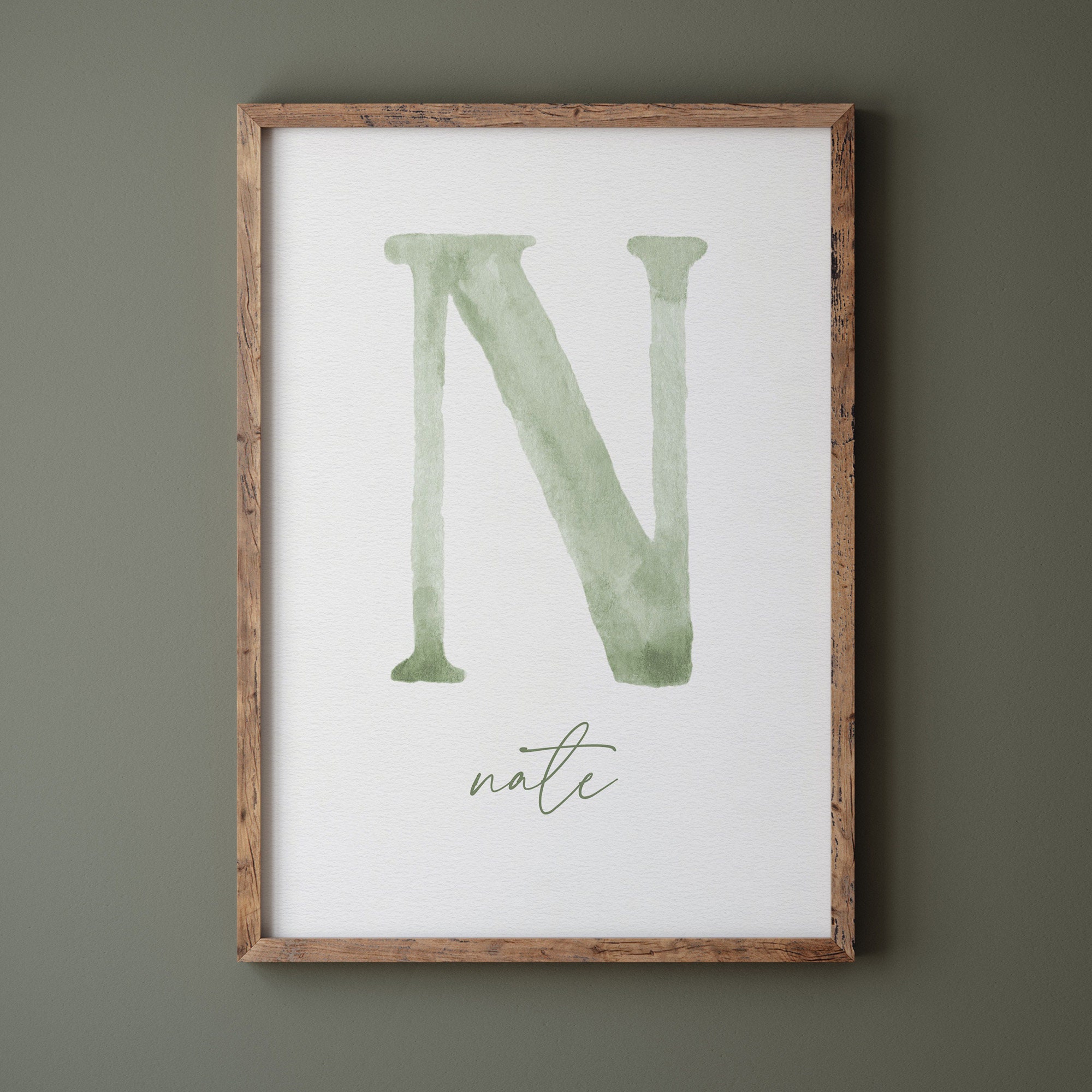 Newborn Name Sign, Baby Sign for Nursery, Custom Boy Name Print, Blue ...