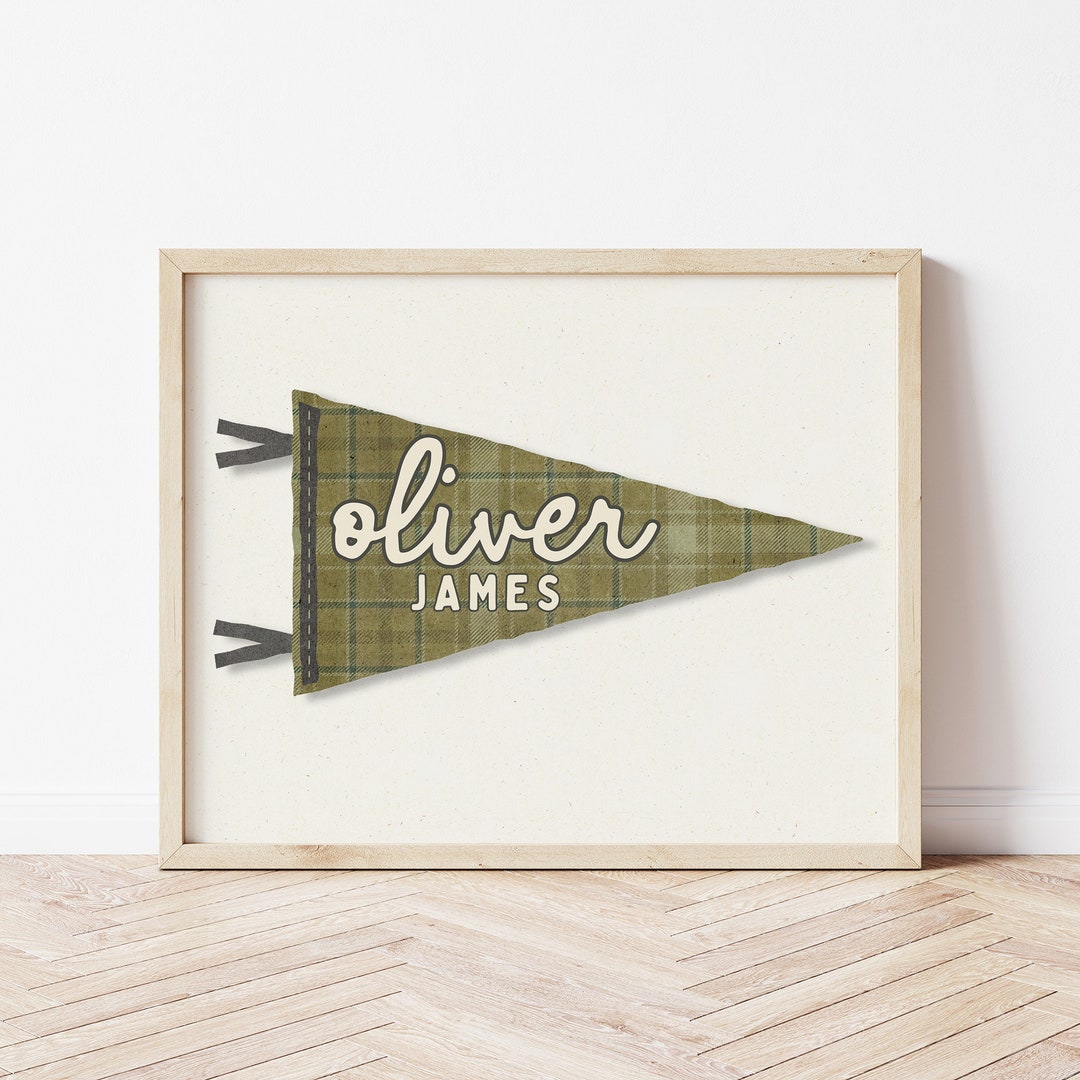 Custom Name Pennant Flag Personalized Pennant Banner Baby Shower ...