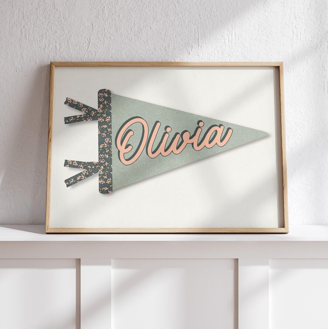 Printable Pennant Flag, Personalized Name Wall Art, Custom Name ...
