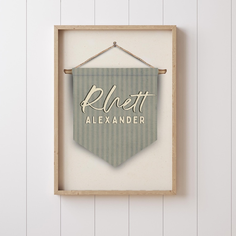 Custom Name Pennant Flag Personalized Pennant Banner Baby Shower ...