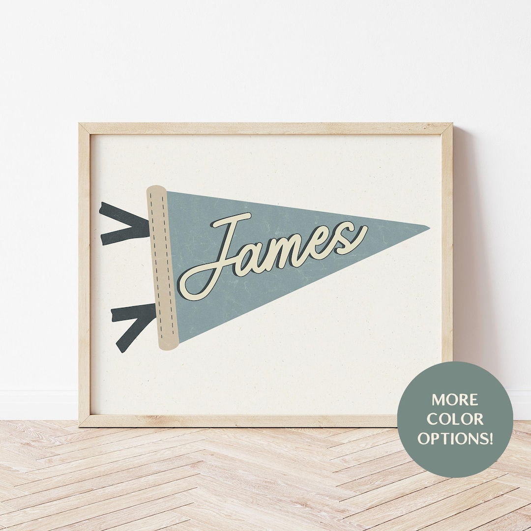 Pennant Flag Printable, Personalized Name Wall Art, Custom Name ...
