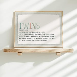 Twins Nursery Wall Art Brother Sister Definition Neutral Twins Decor ...