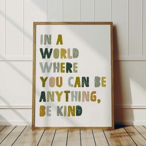 Kindness Art Print Be Kind Printable Wall Art Poster Kindness Print ...