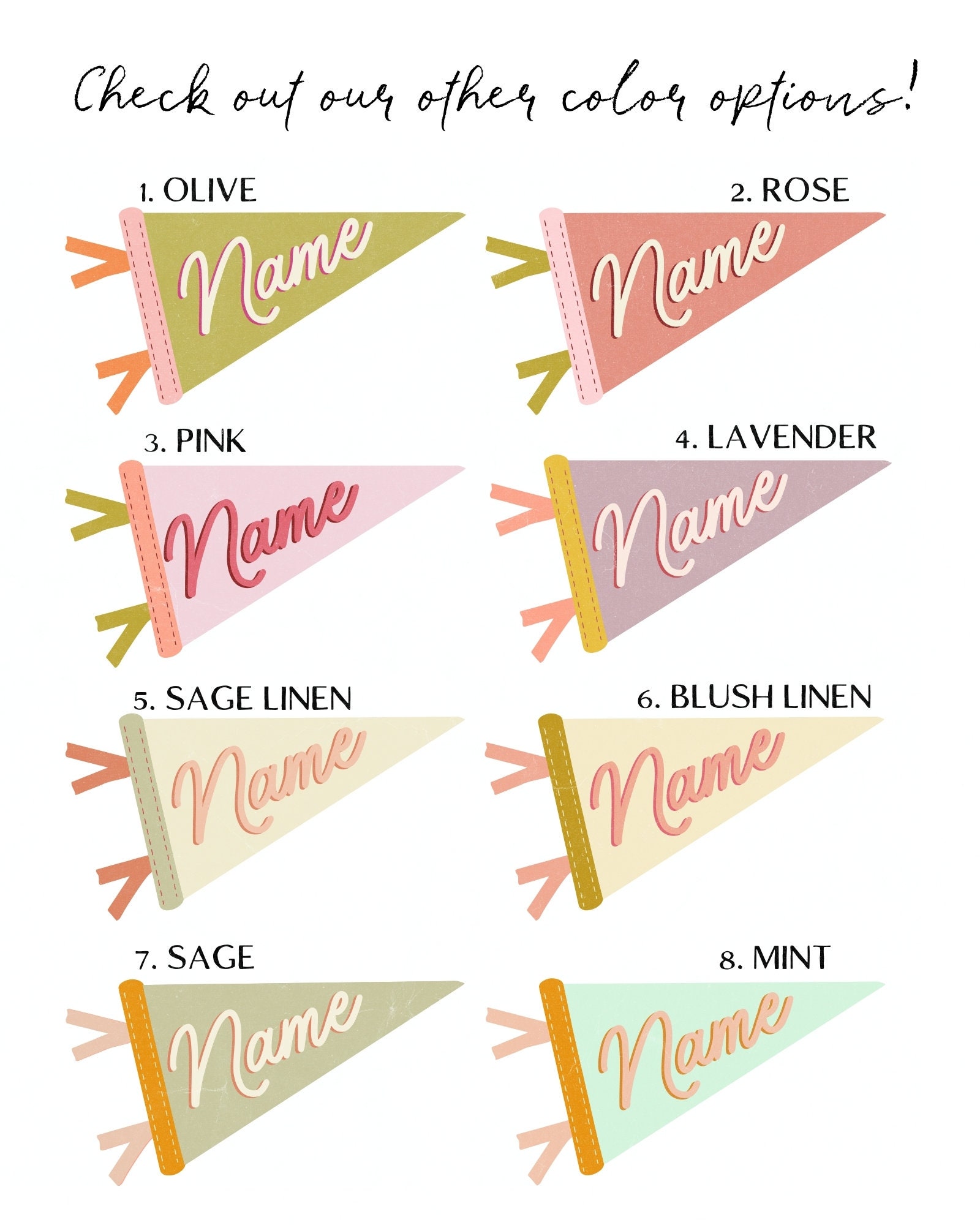 Printable Pennant Flag, Personalized Name Wall Art, Custom Name ...