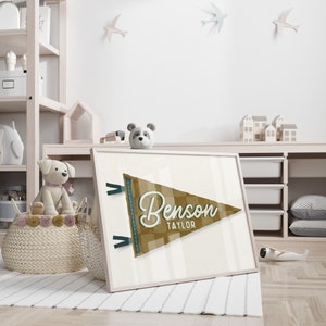 Pennant Flag Printable, Personalized Name Wall Art, Custom Name ...