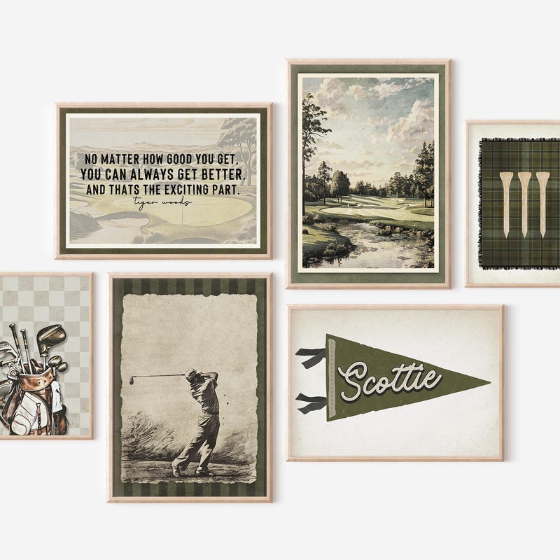 Old School Golf Wall Art - Etsy UK