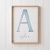 Newborn Name Sign, Baby Sign for Nursery, Custom Boy Name Print, Blue ...