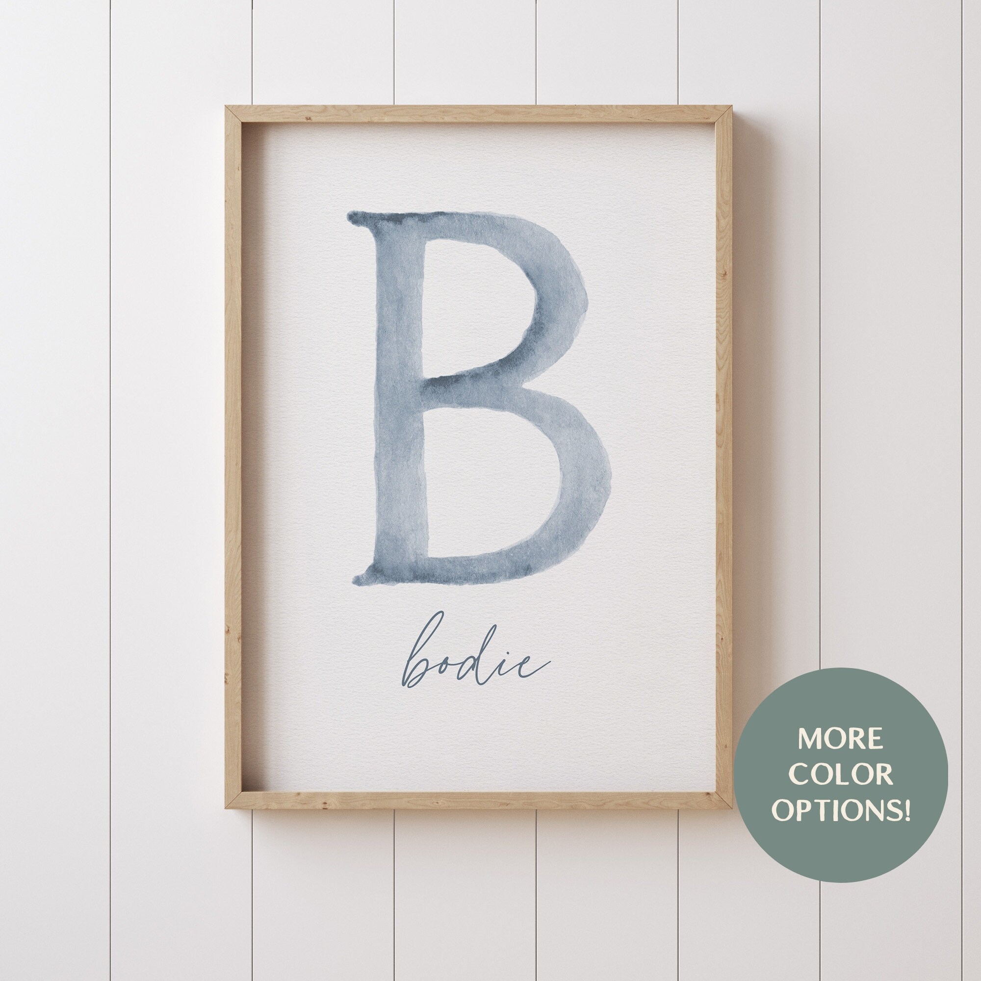 Newborn Name Sign, Baby Sign for Nursery, Custom Boy Name Print, Blue ...