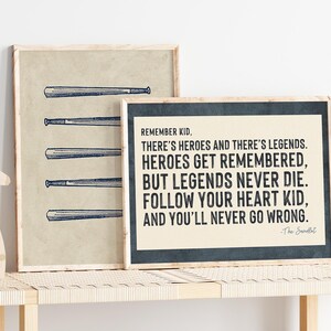 Baseball Art Boys Room Set of 6 Gallery Wall Baseball Quote Wall Art ...