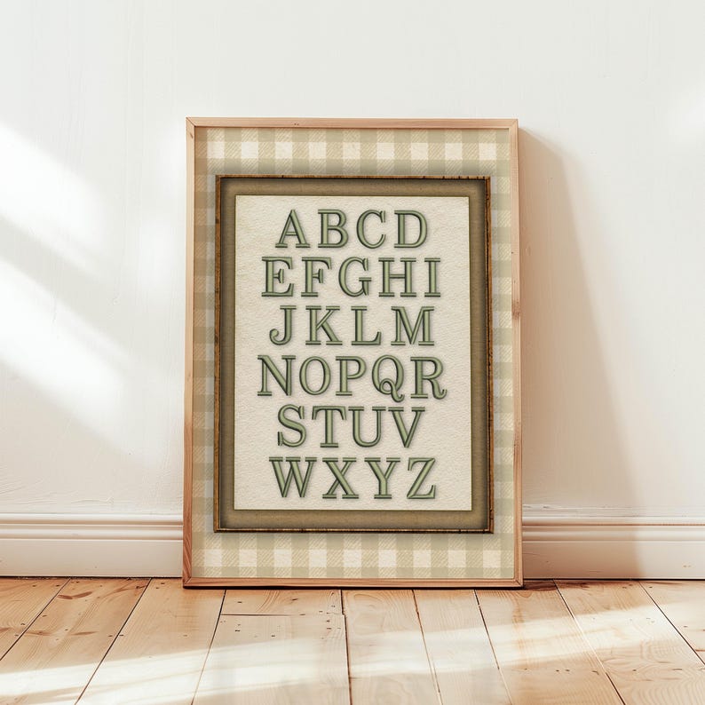 Woodland Alphabet Poster, ABC Wall Art for Boys Room, Printable Nursery ...