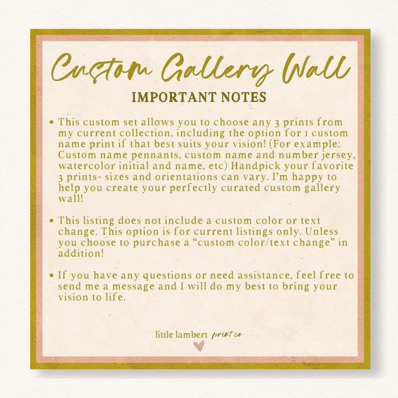 Custom Set of 3 Gallery Wall Art Prints Digital Download Personalized ...