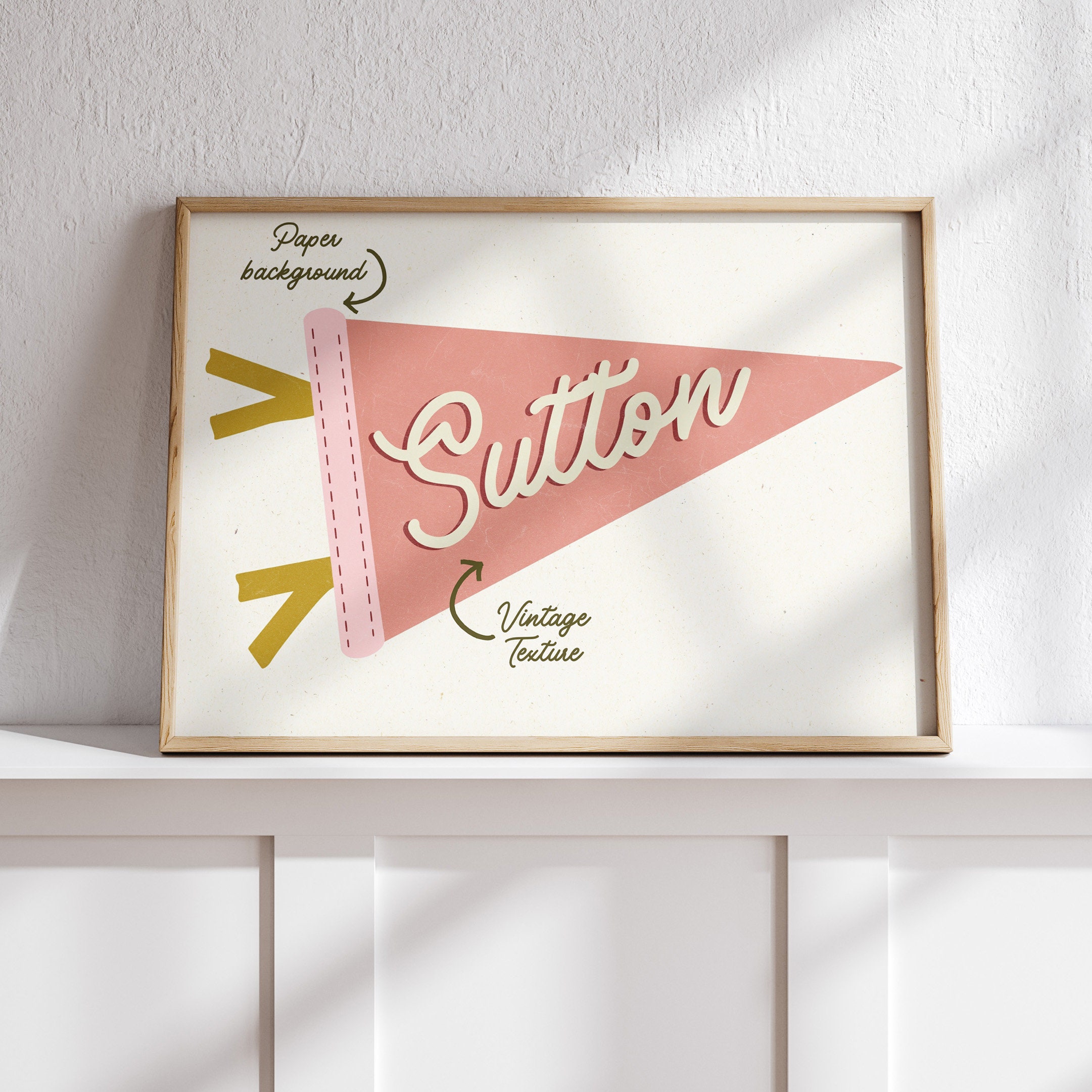 Printable Pennant Flag, Personalized Name Wall Art, Custom Name ...