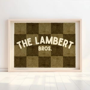 Brotherhood Wall Art Boys Playroom Decor Bros Print Retro Checkerboard ...