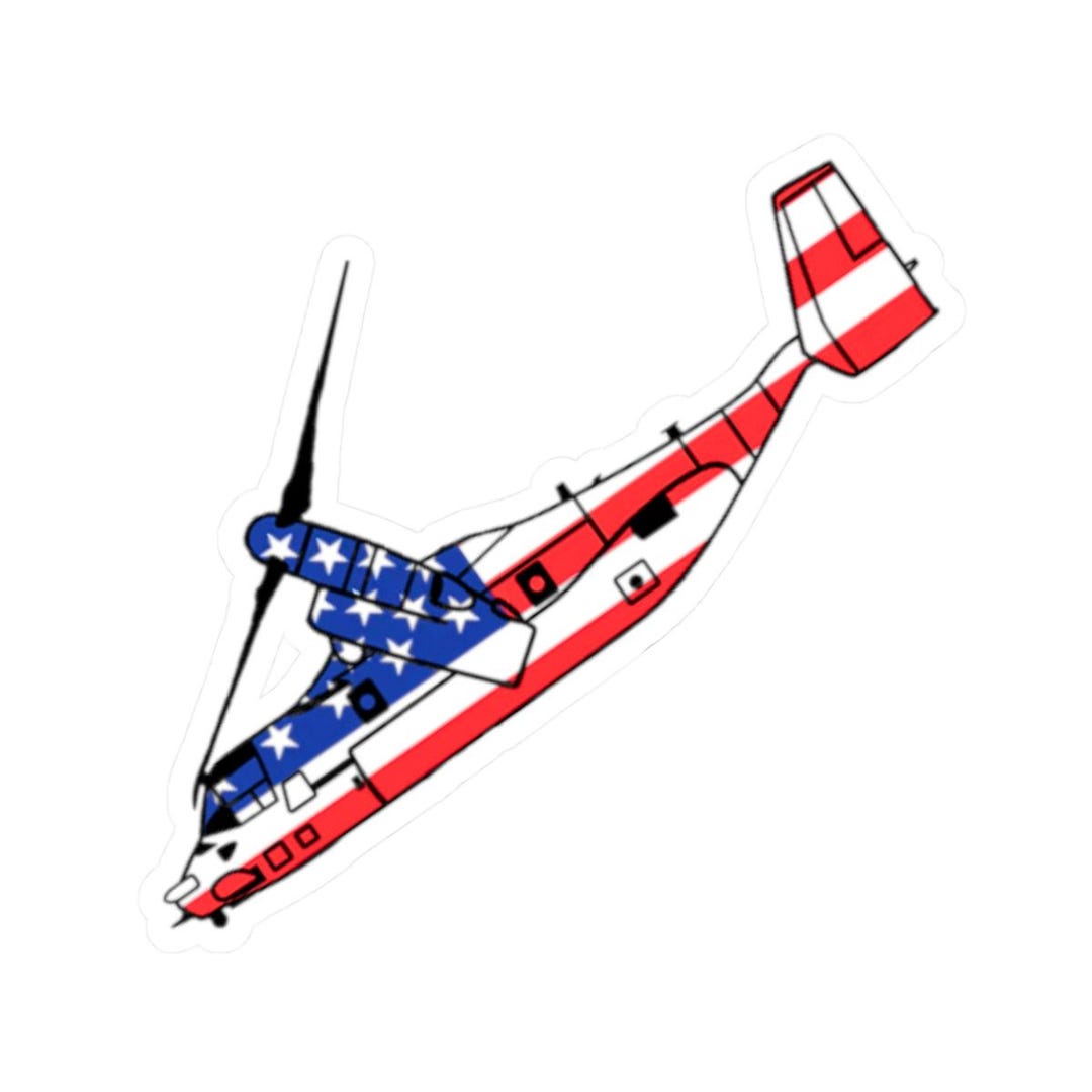 American Flag MV-22 Osprey Military Sticker - Etsy