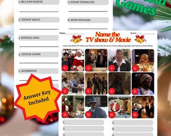 Black Holiday Trivia Bundle | Printable Holiday Party Games | Guess the ...