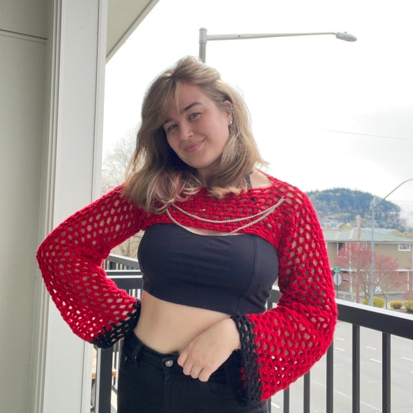 Red Rave Shrug - Etsy