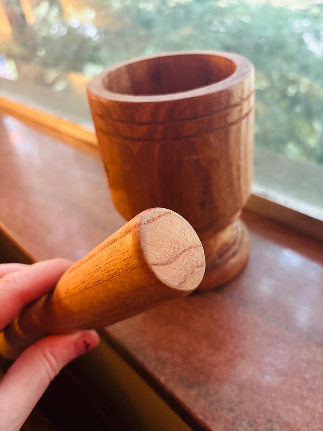 Pilón De Madera Puerto Rico: Wooden Mortar and Pestle Puerto Rican ...