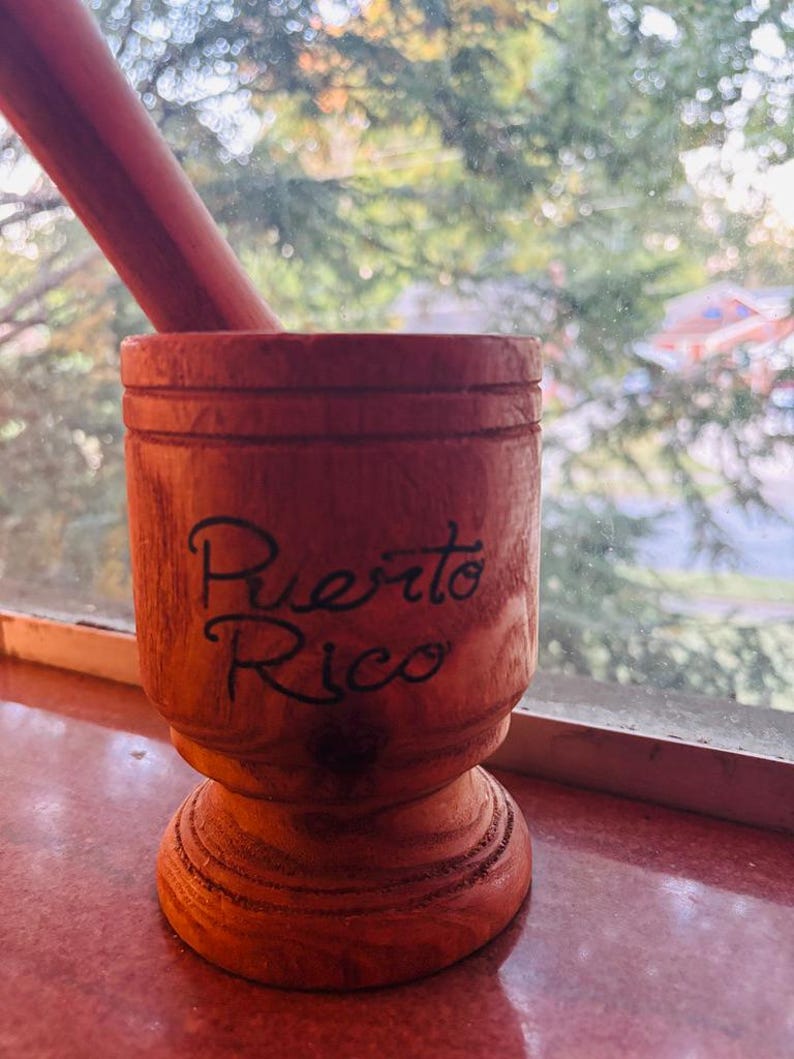 Pilón De Madera Puerto Rico: Wooden Mortar and Pestle Puerto Rican ...