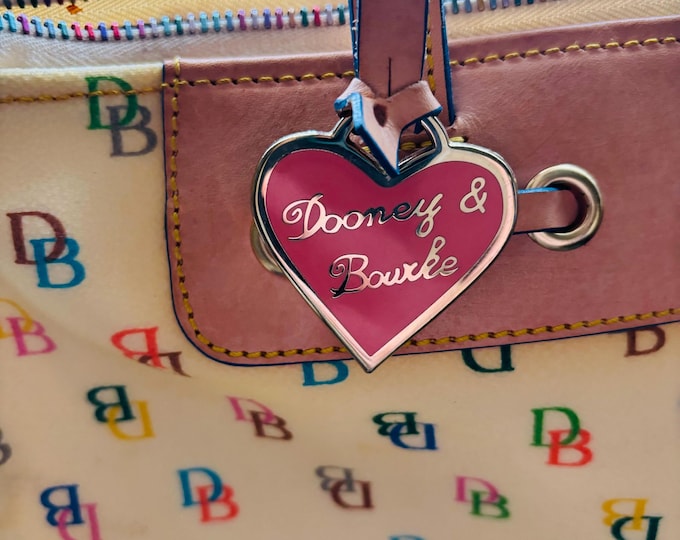 Vintage Dooney and Bourke Colorful Logo Rainbow Zipper Handbag With ...