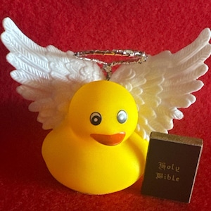 Customized Angelic Rubber Duck: A Unique Dashboard Ornament Designed ...