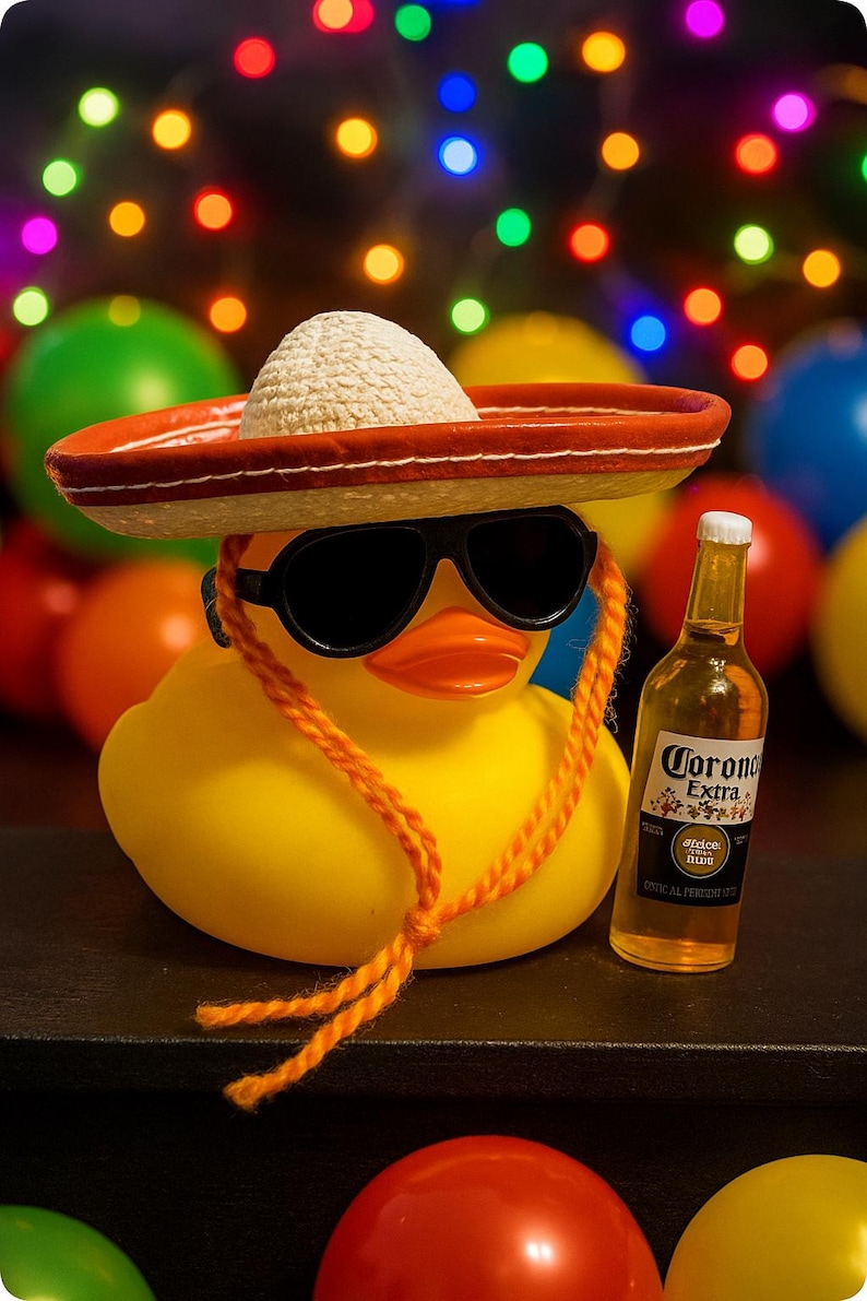 Fiesta Rubber Duck With Beer: Custom Hat, Cinco De Mayo Themed! - Etsy
