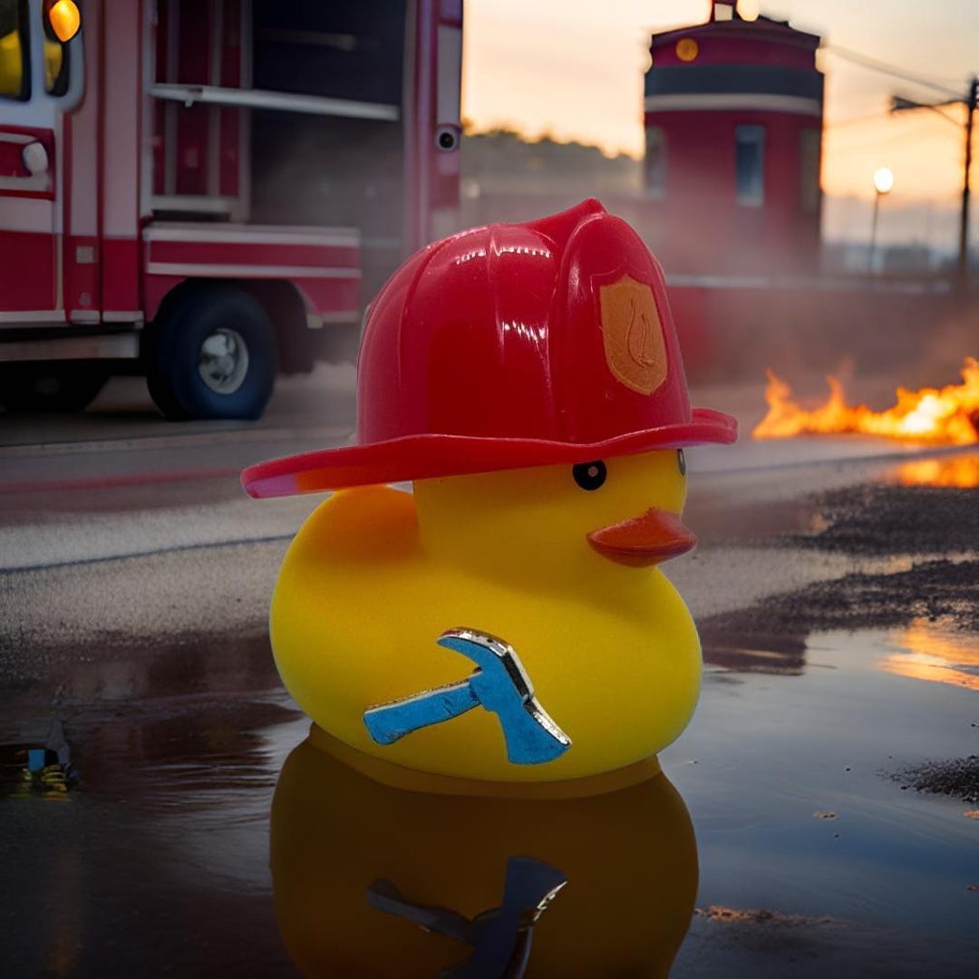 Firefighter Duck - Etsy