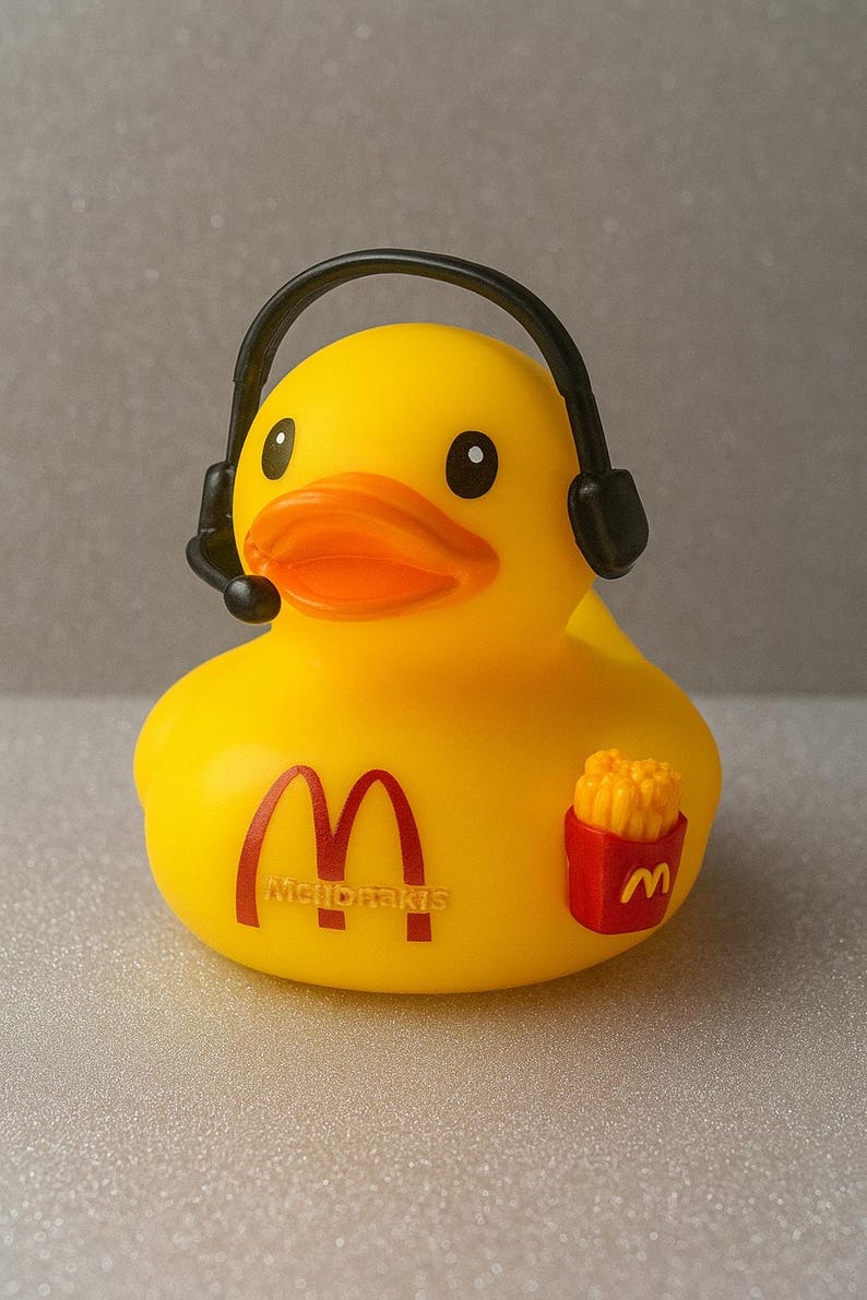 Mcdonald's Inspired Rubber Duck: Fast Food Novelty Collectible - Etsy