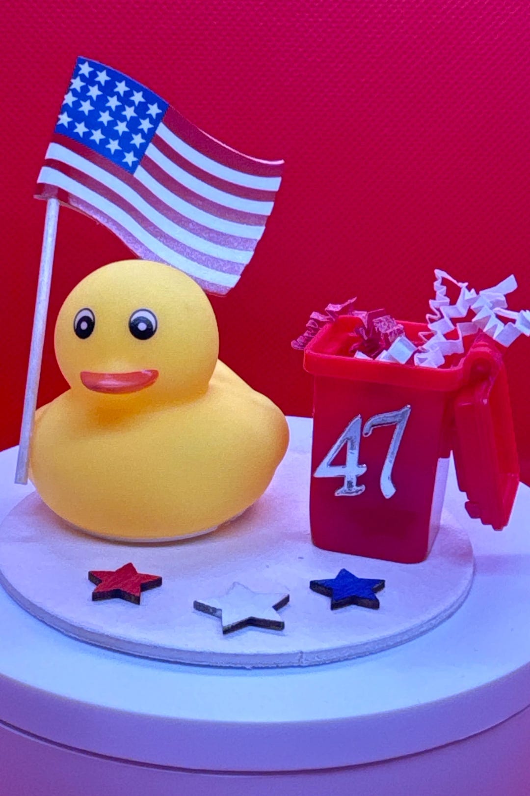 Presidential Duck: Patriotic Rubber Duck With Hat & Flag - Etsy