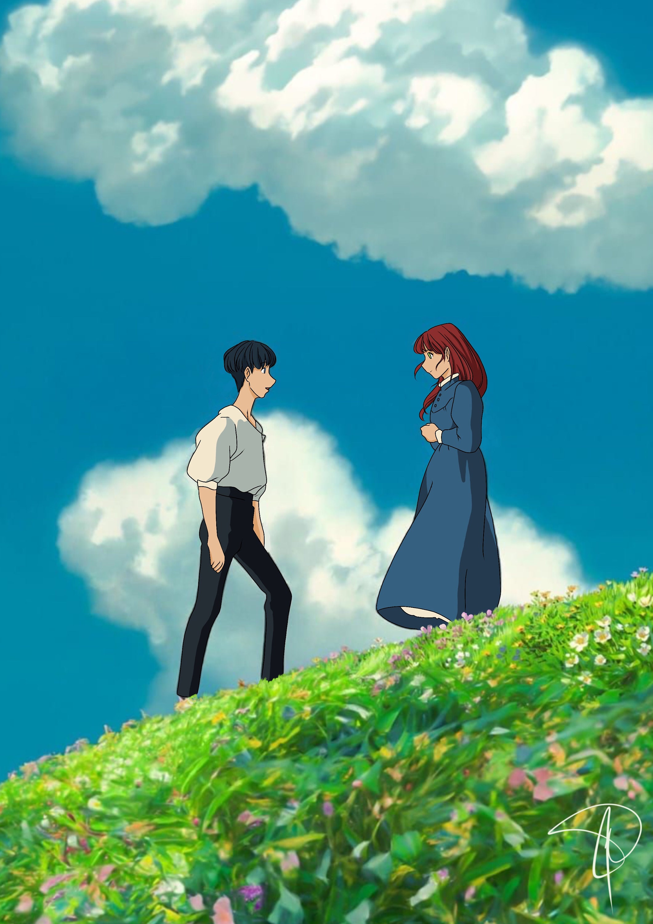 Custom Anime Portrait Howls Moving Castle Studio Ghibli - Etsy