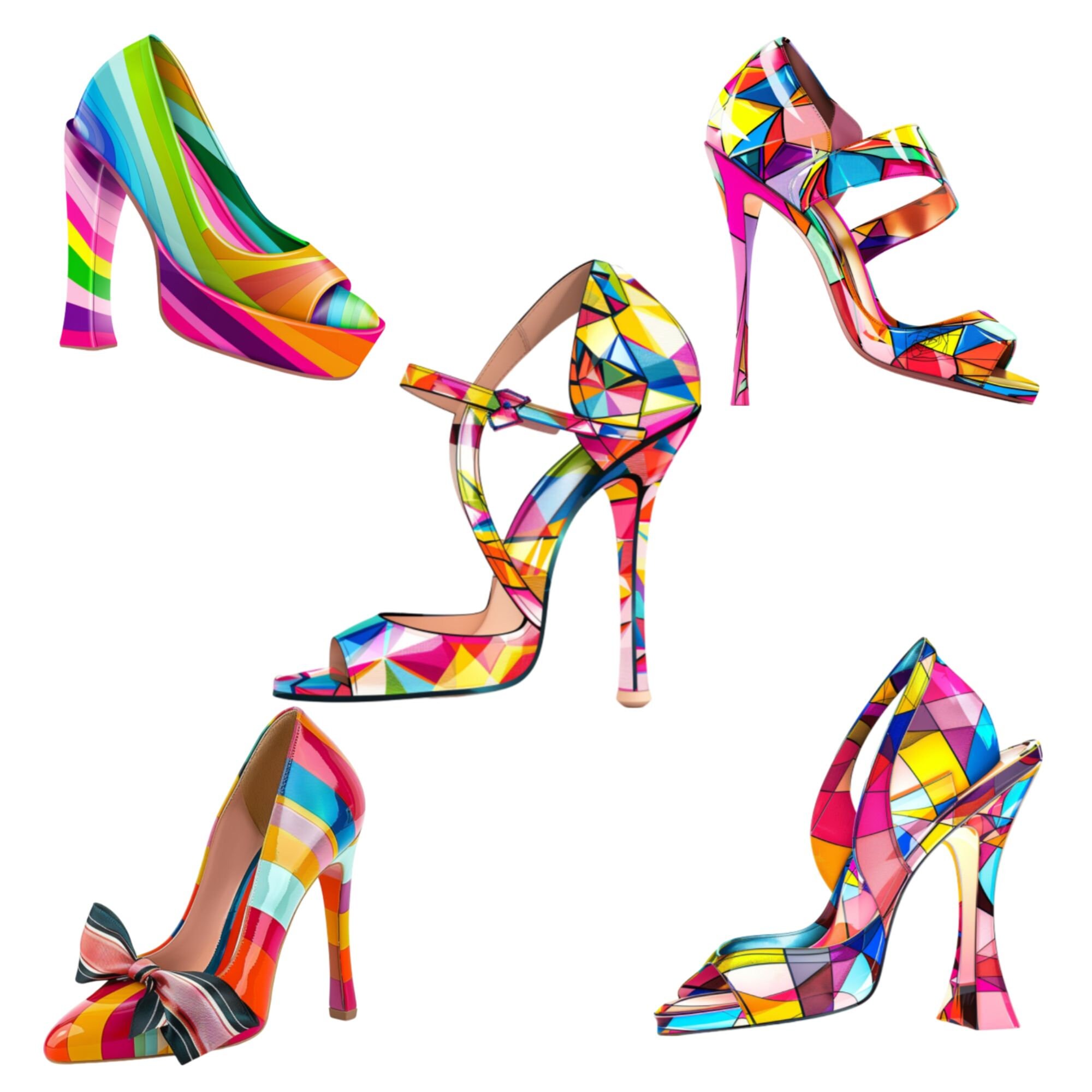 Bold Colorful Shoe Clipart! 20 Png's - Etsy