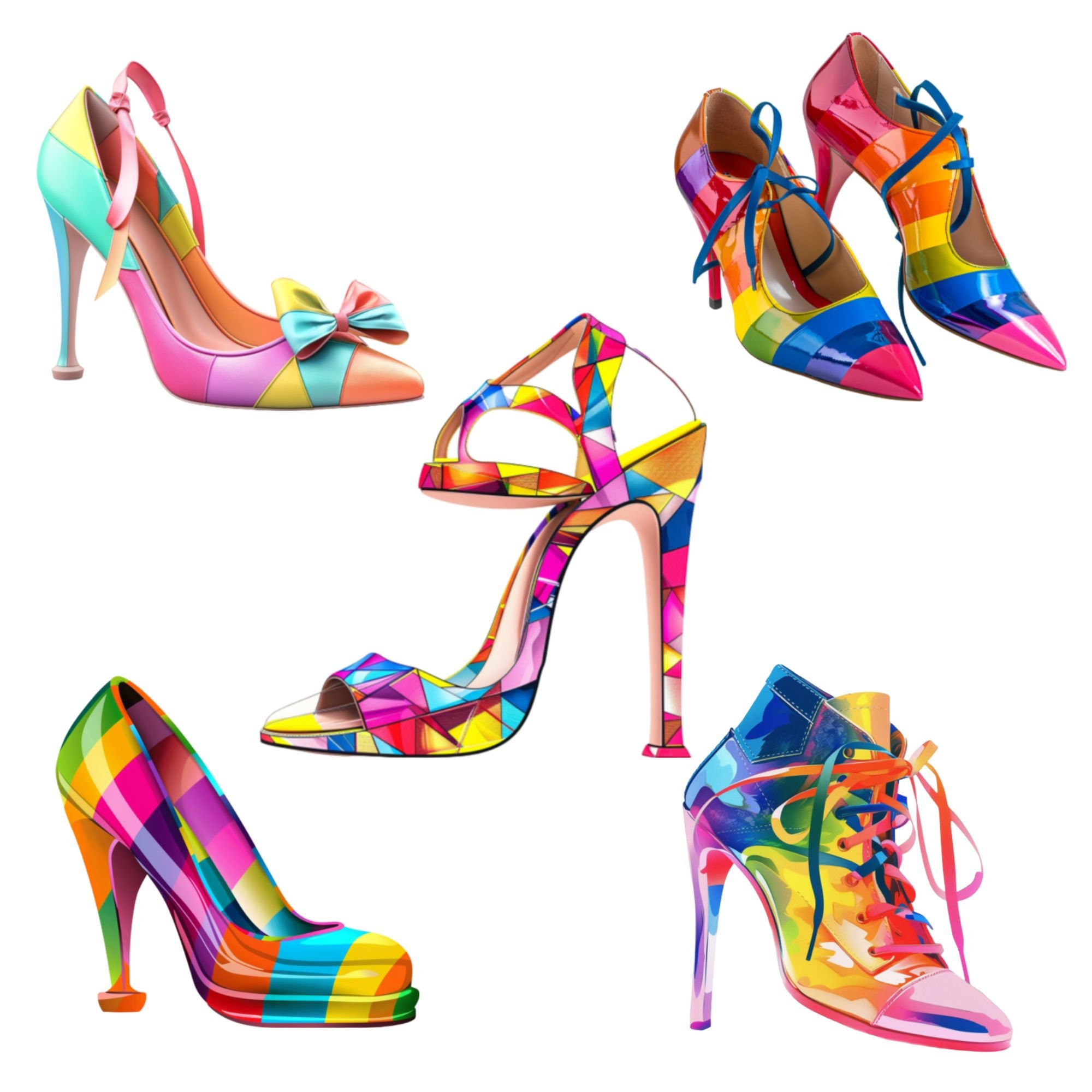 Bold Colorful Shoe Clipart! 20 Png's - Etsy