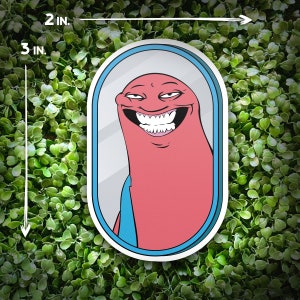 Allan Smiling Friends Sticker Mirror Front Facing Allan Waterproof ...