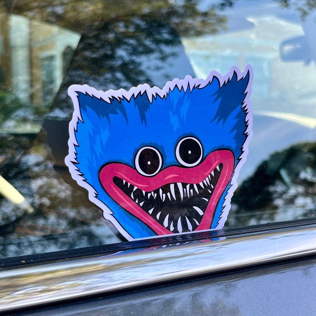 Huggy Wuggy Car Window Sticker Poppy Playtime Peeker Car Decal Huggy ...