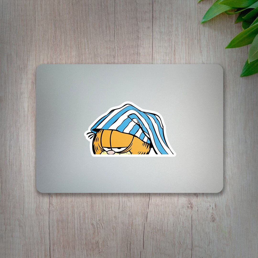 Sleepy Garfield Peeker Sticker Grumpy Garfield Laptop Decal Garfield ...