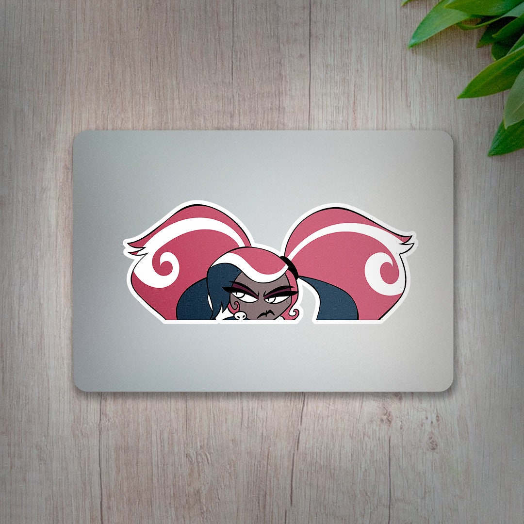 Velvette Laptop Peeker Sticker Hazbin Hotel Peeper Water Bottle Decal ...