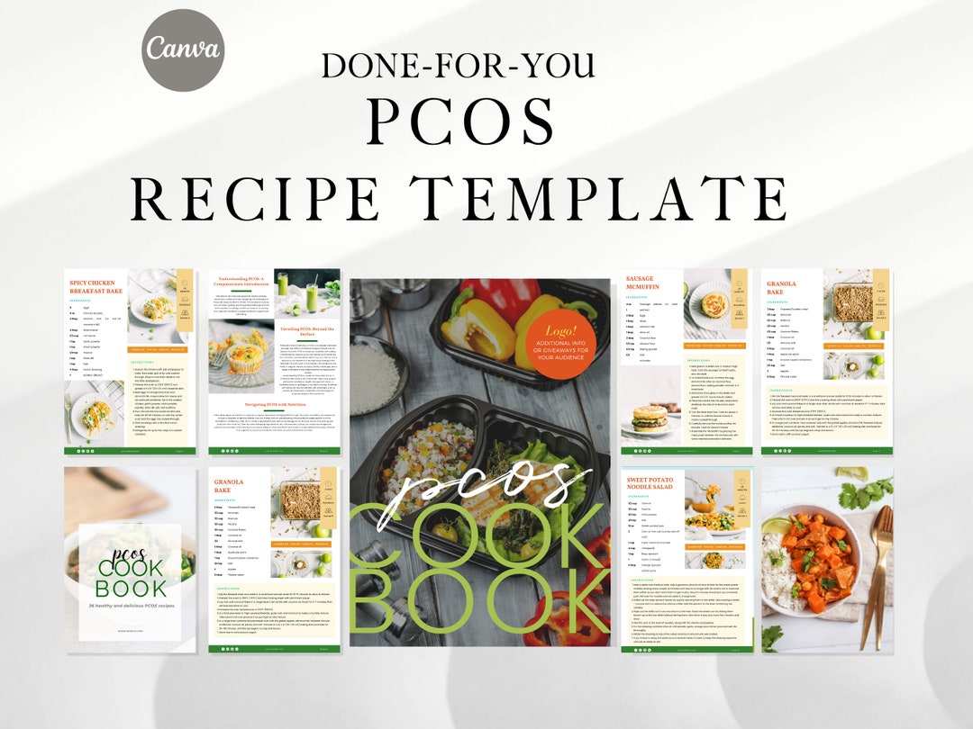 PCOS Cookbook Template Editable in Canva With Resell Rights, PCOS ...