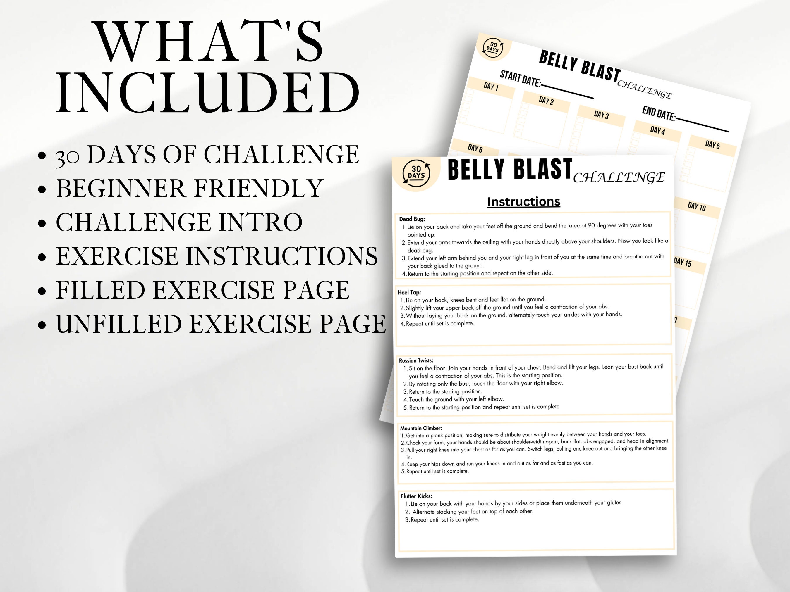 Belly Blast Exercise Challenge, Core Workout Program, Ab Sculpting ...