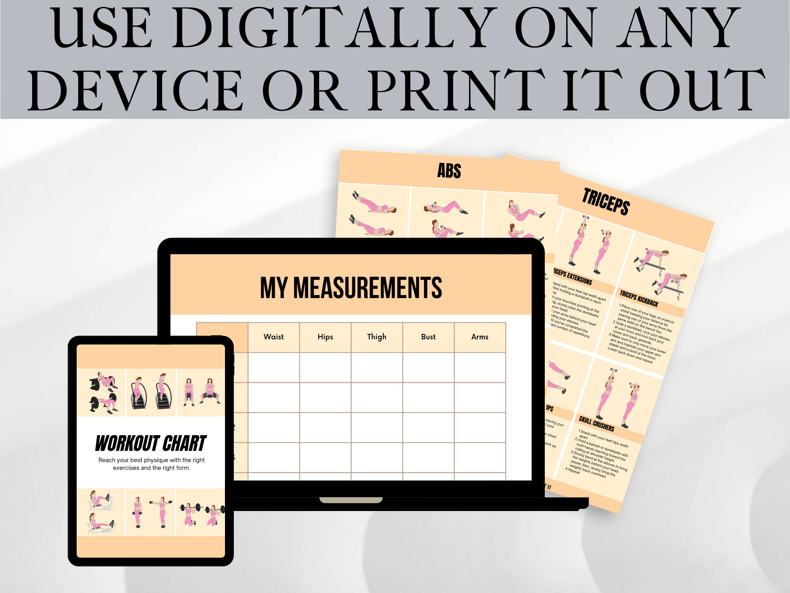 Workout Chart Gym Routine Planner, Exercise Schedule Tracker, Fitness ...