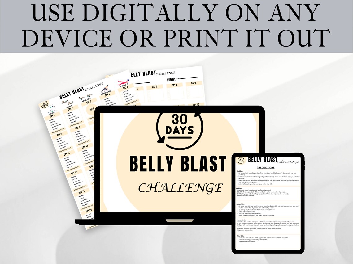Belly Blast Exercise Challenge, Core Workout Program, Ab Sculpting ...