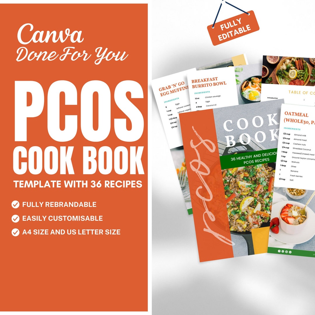 PCOS Cookbook Template Editable in Canva With Resell Rights, PCOS ...