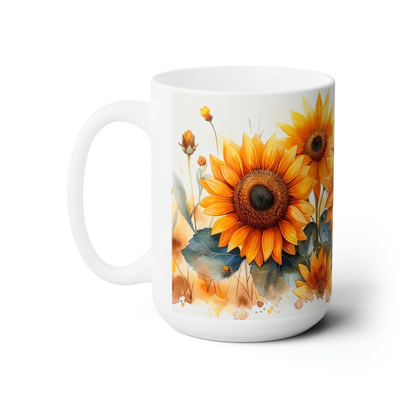 Sun Flower Mug Hand Painted Sunflower Mug Sunflower Coffee Mug ...