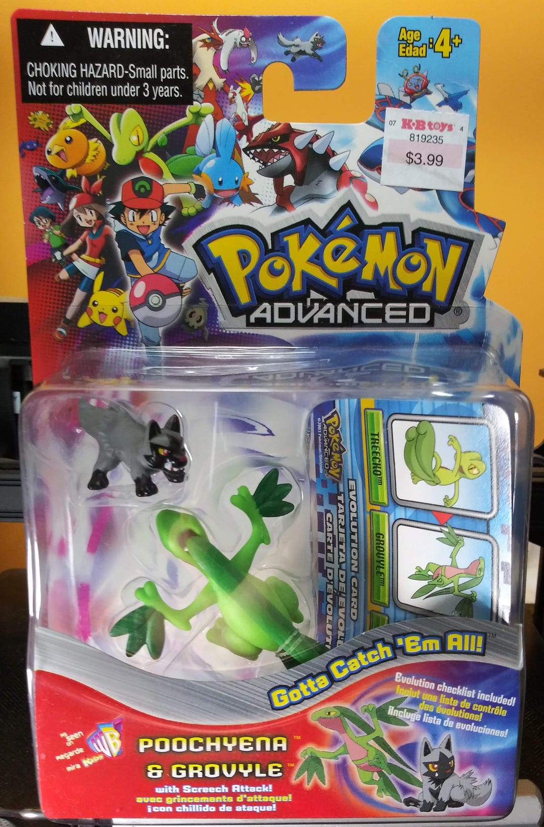 Pokemon Advanced - Poochyena & Grovyle 2 Pack Figure Set WB Kids Hasbro ...