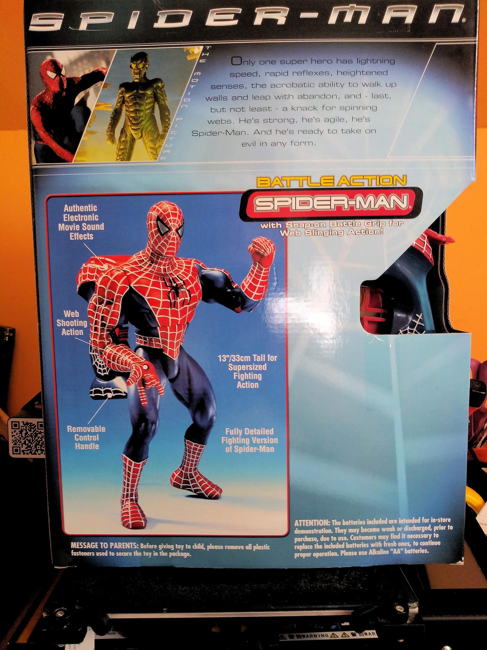 2001 Toybiz 13" Battle Action Spider-man Action Figure With Snap on ...
