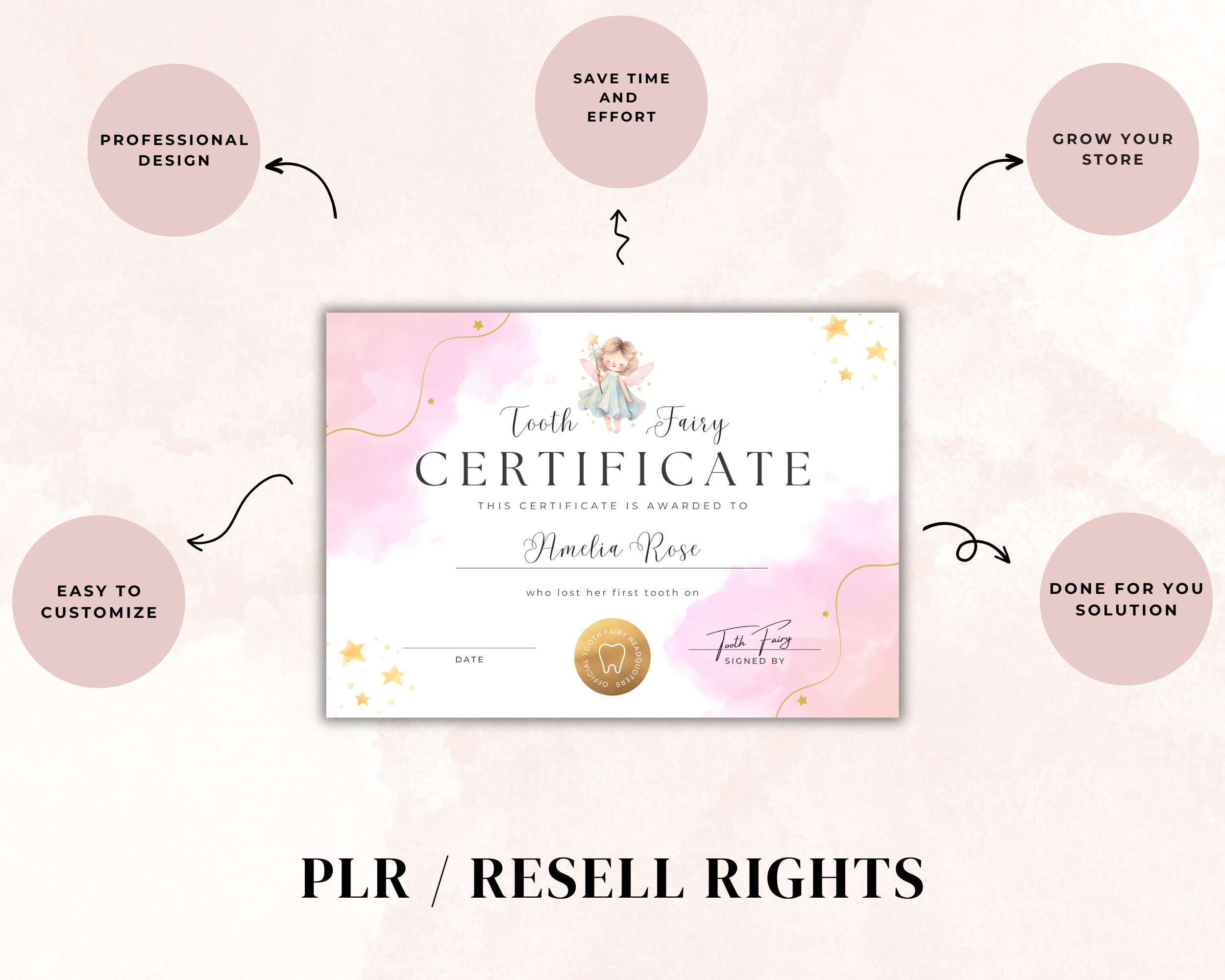 PLR Tooth Fairy Certificate, Resell as Your Own, PLR Printables ...